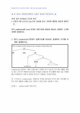 2010년 1학기 영어문장구조론 중간시험과제물 D형(condescend와 seem 문장)-1페이지