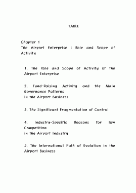 The Airport Enterprise : Role and Scope of Activity - 공항의 기업으로서의 역할과 범위-1페이지