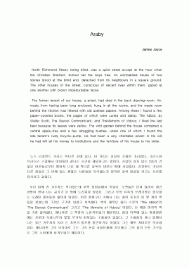 James Joyce의 ‘Araby’ 번역 (영한대역)-1페이지