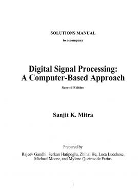 [Solution] digital signal processing-a computer-based approach 2nd by mitra  -1페이지