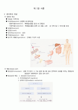 [간호] 인체 생리학 요점정리 (서론, 세포, 물질운반, 신경, 근육)-1페이지