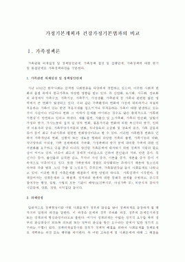 가정기본계획과 건강가정기본법과의 비교-1페이지