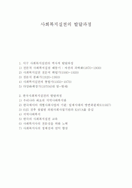 [인문과학] 사회복지실천의 발달과정 -1페이지