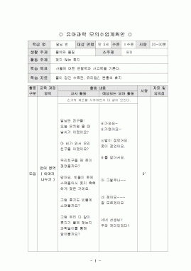 유아과학교육 모의수업계획안-1페이지