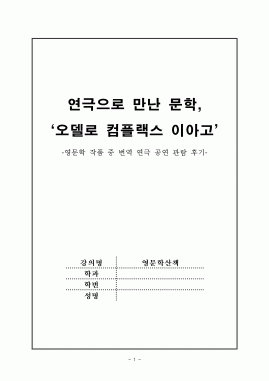 [영문학산책]연극감상후기-1페이지
