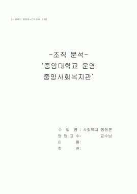 [사회복지]사회복지행정론 - 기관분석 / 조직분석 과제-1페이지