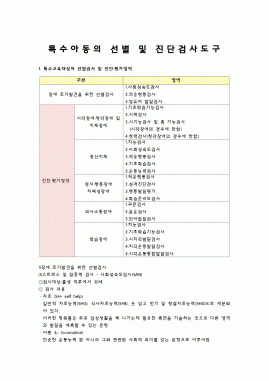 특수아동의 선별 및 진단검사도구-1페이지