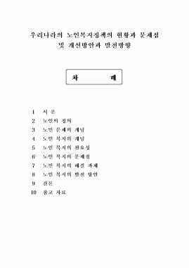 우리나라의 노인복지정책의 현황과 문제점 및 개선방안과 발전방향-1페이지