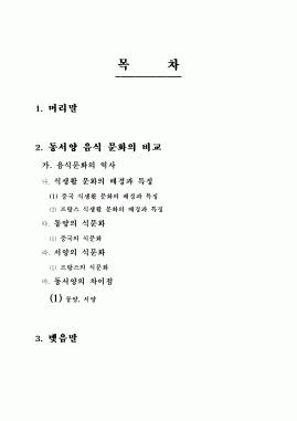 동서양 음식문화 비교 분석-1페이지