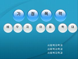 가정폭력 중 배우자 학대와 자녀 아동학대 파워포인트 PPT-1페이지