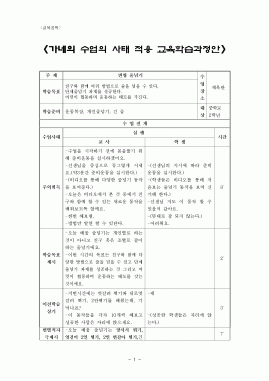 줄넘기 수업 지도안- 가네의 수업사태 양식-1페이지