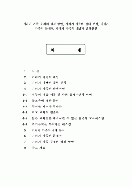 기러기 가족 문제의 해결 방안, 기러기 가족의 실태 분석, 기러기 가족의 문제점, 기러기 가족의 개념과 발생원인-1페이지