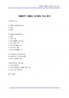 태블릿PC 애플의 아이패드 iPad 분석-1페이지