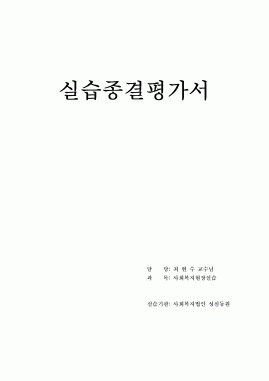 사회복지 현장실습 종결평가서-1페이지