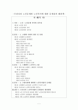 우리나라 노인문제와 노인복지에 대한 문제점과 해결책-1페이지