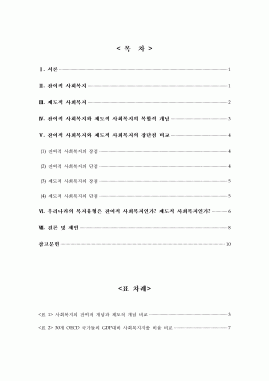 사회복지의 잔여적 개념과 제도적 개념의 비교 및 분석-1페이지