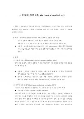 기계적 인공호흡 Mechanical ventilation-1페이지