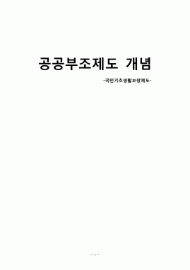 공공부조와 국민기초생활보장제도(사회보장론)-1페이지