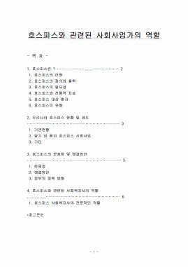 호스피스의 문제점과 해결방안 및 사회복지사의 역할 보고서-1페이지