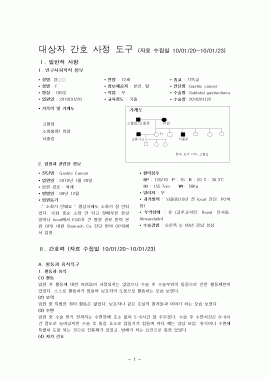 성인 위암 외과병동 간호진단-1페이지