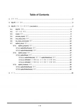 SQLITE분석(SQLITE의 콘솔화면 및 함수와 OPCODE설명)-1페이지