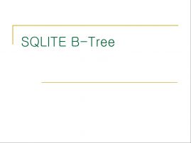SQLITE의 B-Tree를 상세히 분석한 내용입니다.-1페이지