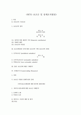 WTO 보조금 및 상계조치협정-1페이지