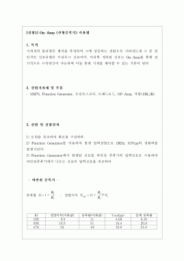 Op-Amp (선형증폭기) 결과리포트-1페이지