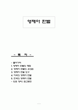 영재아 판별 조사, 연구-1페이지