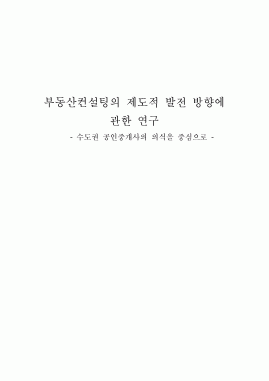 부동산컨설팅의 제도적 발전 방향에 관한 연구-1페이지