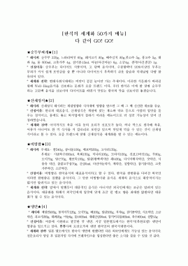 한식의 세계화요리 50가지, 선정이유와 세계화가능성-1페이지