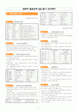 컴퓨터 활용능력 2급 요점정리(시나공)-1페이지