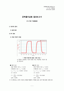 [실험 결과레포트] RLC 직류회로-1페이지