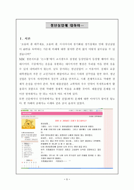 청년실업레포트설문지포함-1페이지