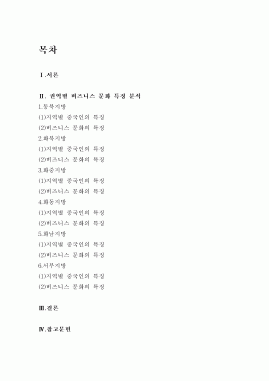 중국권역별 비즈니스 문화 특징 분석-1페이지