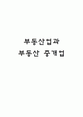 부동산업과 부동산 중개업-1페이지