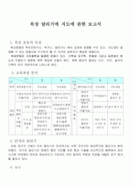 육상 달리기에 지도에 관한 보고서 -1페이지