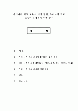 우리나라 학교 교육의 개선 방안, 문제점과 원인 분석,다른 나라의 교육 제도-1페이지