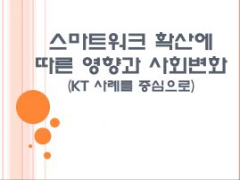 [스마트워크] 스마트워크 확산에 따른 영향과 사회변화 - KT 사례를 중심으로 PPT자료-1페이지