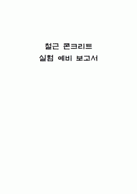 철근콘크리트 시험 레포트-1페이지