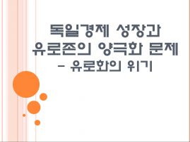 [독일경제] 독일 경제 성장과 유로존의 양극화 문제 - 유로화의 위기 PPT자료-1페이지