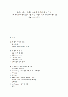 [동기][동기부여][모티베이션][동기부여이론][모티베이션이론]동기의 의미, 동기의 요인과 동기의 제 접근 및 동기부여(모티베이션)의 제 이론 그리고 동기부여(모티베이션) 관련 논쟁 분석(동기, 모티베이션)-1페이지