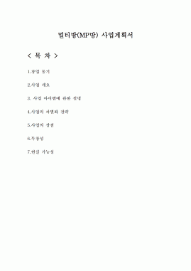 [사업계획서]멀티방(MP방)-1페이지