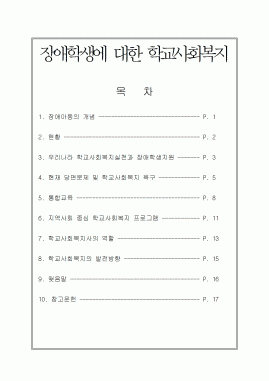 장애학생지원을 위한 학교사회복지, 지역사회중심 학교사회복지 프로그램 보고서-1페이지