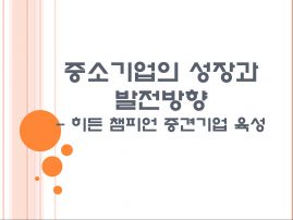 [중소기업]중소기업의 성장과 발전방향 - 히든 챔피언 중견기업 육성 PPT자료-1페이지