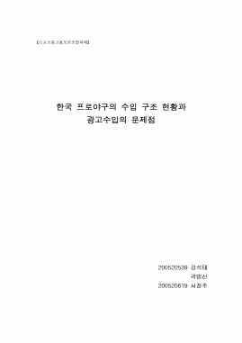 한국프로야구의 수입구조현황과 문제점-1페이지