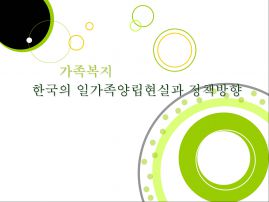 한국의 가족복지 (일과 가족의 양립 현실과 정책방향) 파워포인트 PPT-1페이지