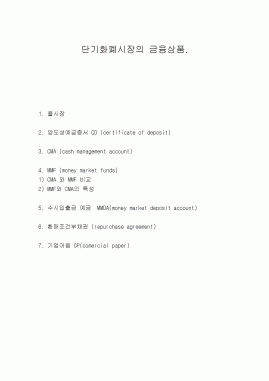 단기화폐시장의 금융상품.-1페이지