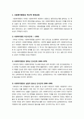 [사회복지행정]사회복지행정의 역사적 변천과정에 대해 기술하고 향후 사회복지 행정의 전망과 과제에 대해 고찰함-1페이지