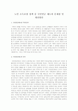 노인 소득보장 정책 중 국민연금 제도의 문제점 및 개선방안-1페이지